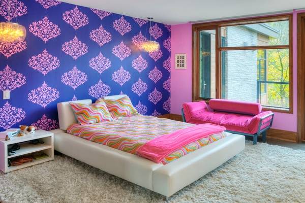 HOW TO COMBINE WALLPAPER WITH EACH OTHER - 45 PHOTOS OF INTERIORS ...